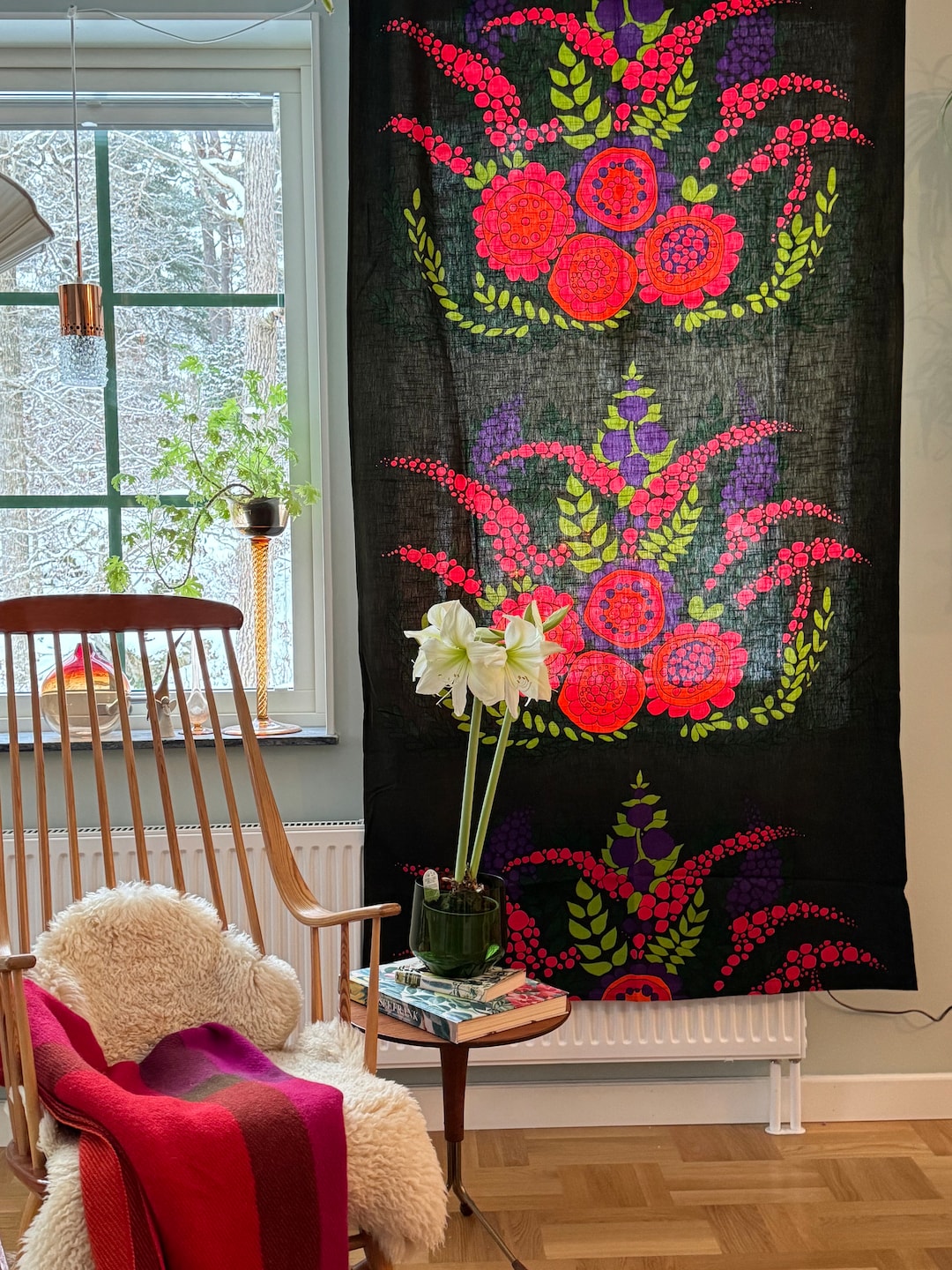 Scandinavian Bold Fabric Julivår Green Orange Design Saini Salonen ...