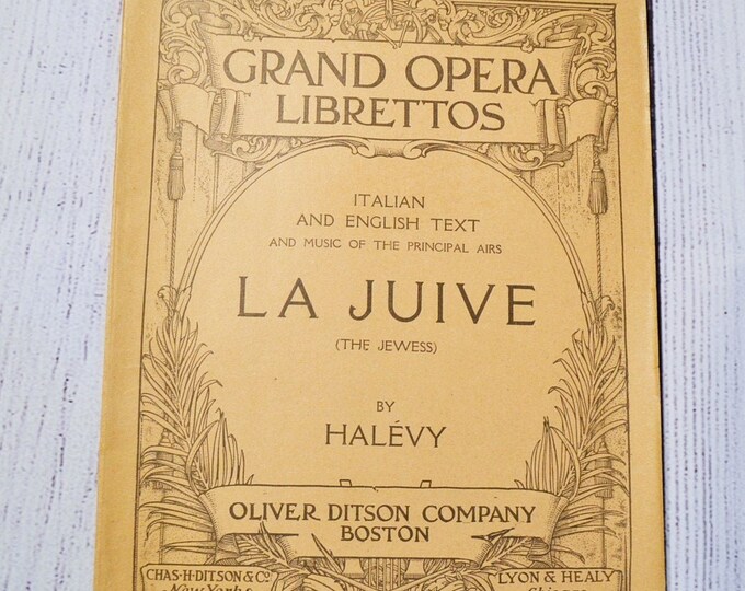Vintage Grand Opera Libretto La Juive the Jewess Script Music ...