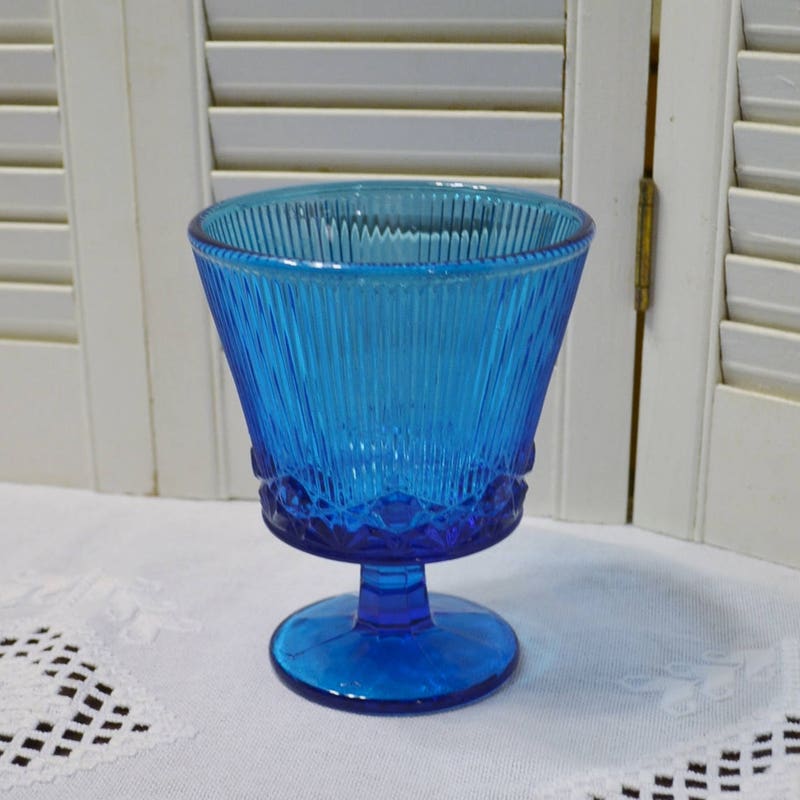 Blue Glass Compote - Etsy