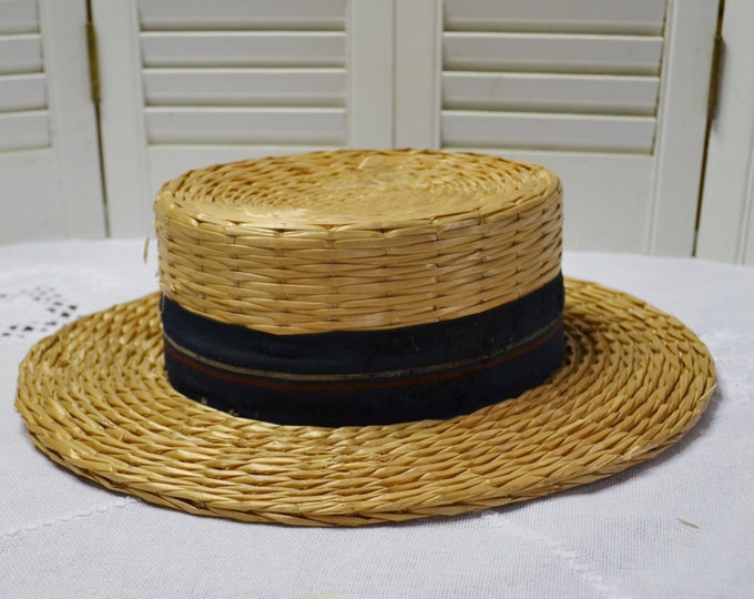 Vintage Straw Hat Genuine Swiss Yeddo Boaters Skimmer Hat Summer ...