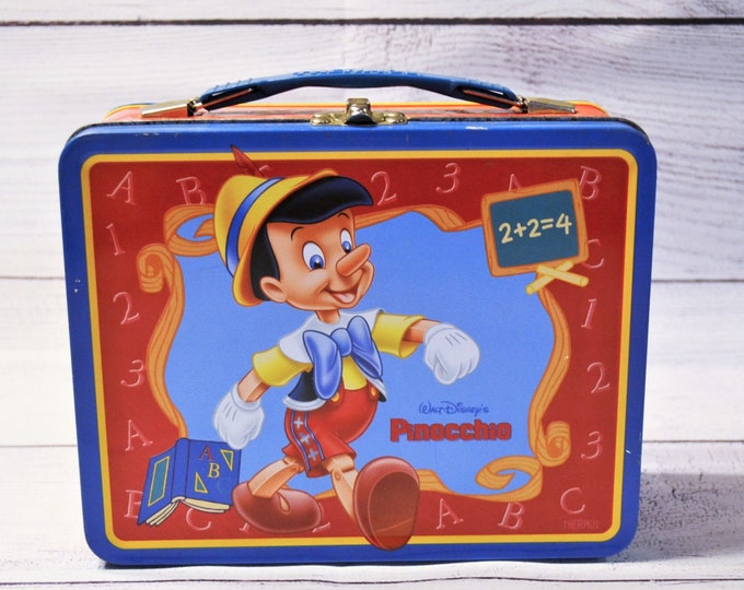 Vintage Pinocchio Metal Lunchbox NO Thermos Disney 1998 Collectible ...
