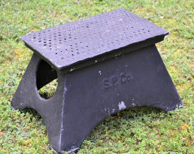 Vintage Southern Pacific Railroad Step Stool Cast Metal Passenger ...