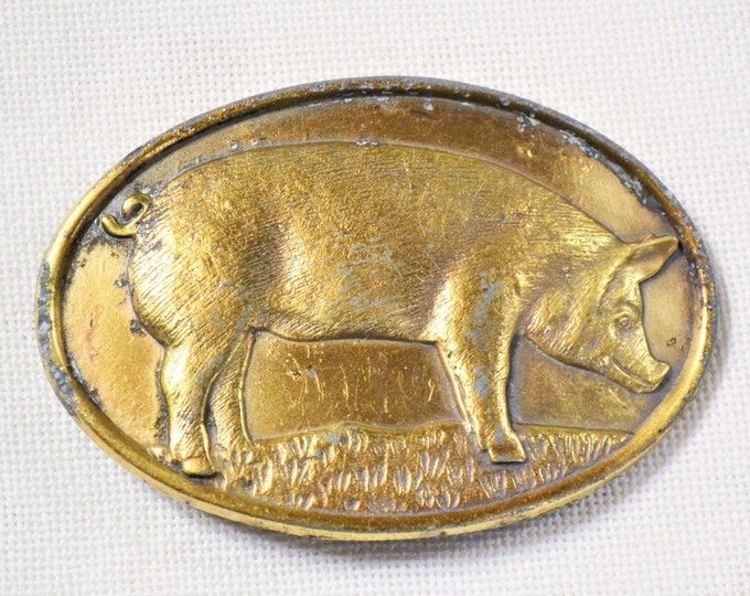 Vintage Wayne Feeds Pig Belt Buckle Allied Mills Limited Edition Hog ...