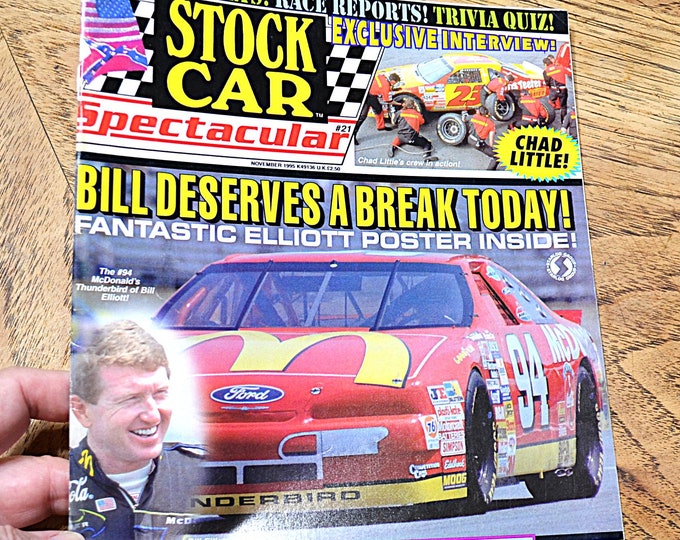 Vintage STOCK CAR Spectacular Magazine November 1995 Bill Elliott Cover ...