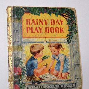 Vintage Little GOLDEN BOOK Rainy Day Play Book Illustrated Childrens ...