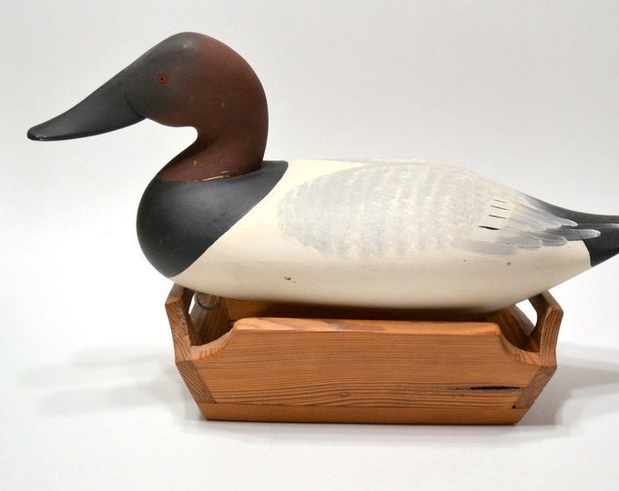 CHARLES BRYAN Decoy Canvasback Duck Hand Carved Wooden Decoy Signed ...
