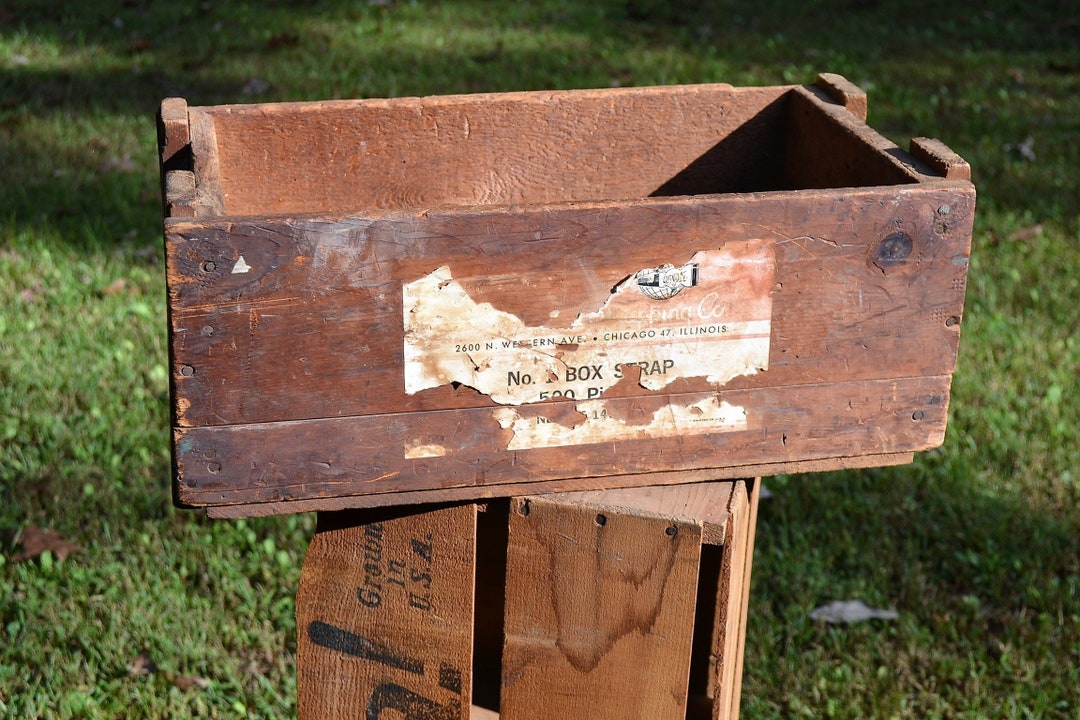 Vintage Wooden Box Crate Hardware Store Advertising Storage Photo Prop ...