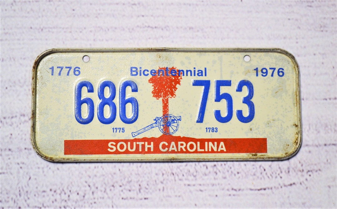 Vintage Mini License Plate South Carolina 1976 Bicentennial Souvenir ...