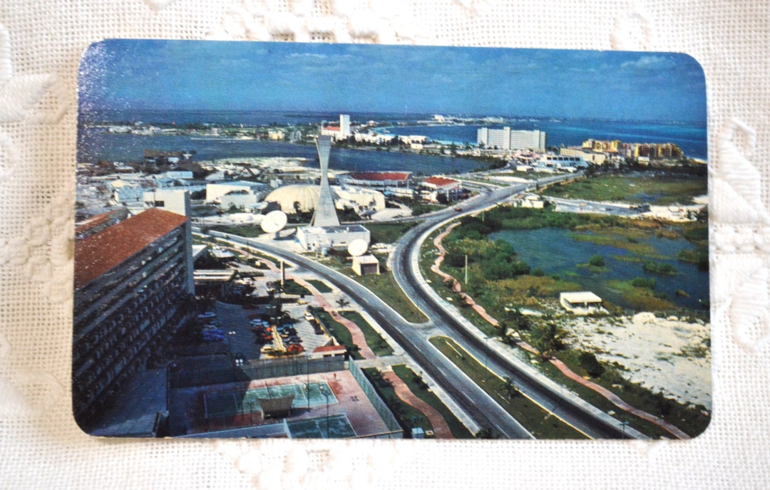 Vintage MEXICO Postcard Cancun Panoramic Vies Hotel Area Vacation ...