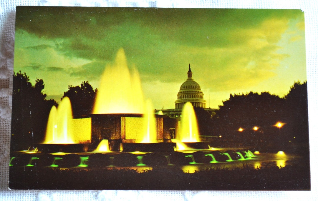 Vintage WASHINGTON DC Postcard Capitol Building Night View Post Card ...