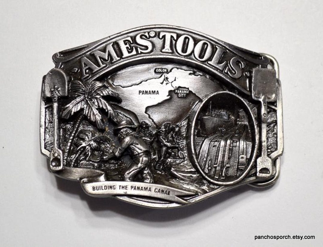 Vintage AMES TOOLS Belt Buckle 1987 Building Panama Canal Western ...