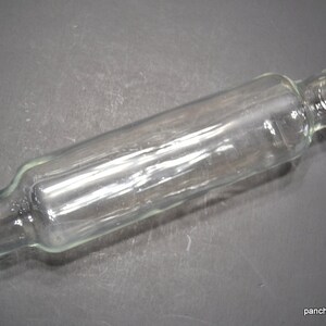 Vintage Clear Glass Rolling Pin 13 Inch Missing Screw Cap Kitchen ...