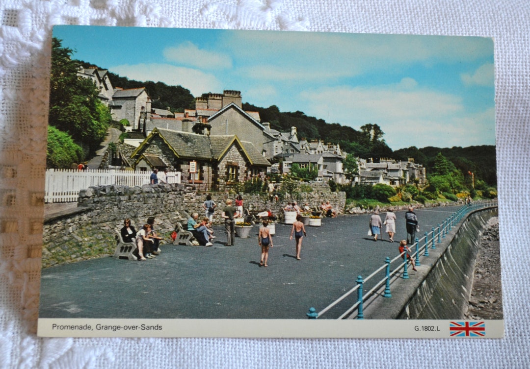 Vintage ENGLAND Postcard Grange Over Sands Promenade Post Card ...