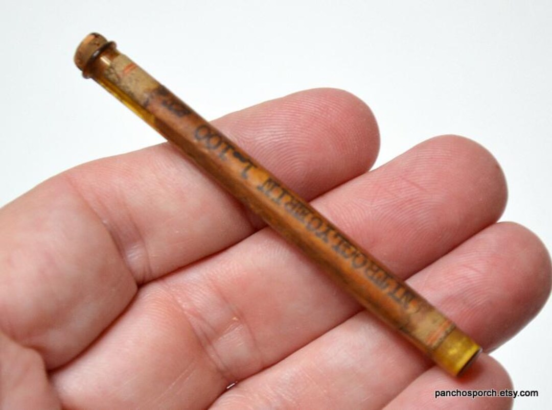 Vintage Nitroglycerin Vial EMPTY Small Thin Container With Cork Medical ...