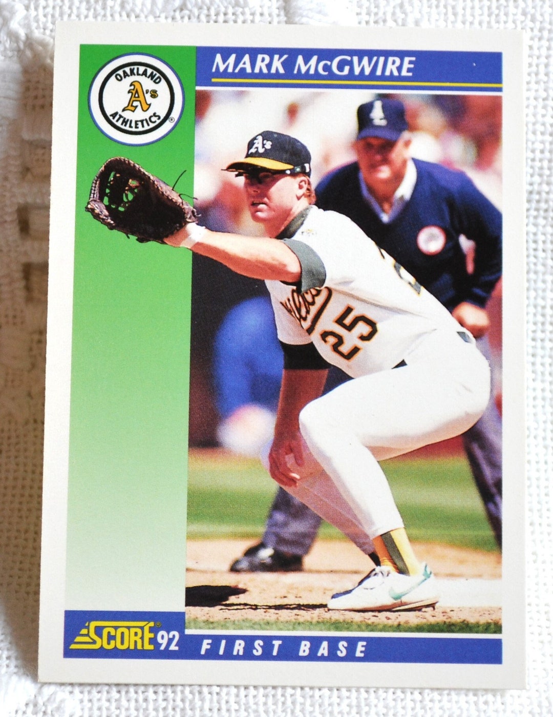 MARK MCGWIRE 20 Baseball Card 1992 Score Trading Card Oakland Athletics ...