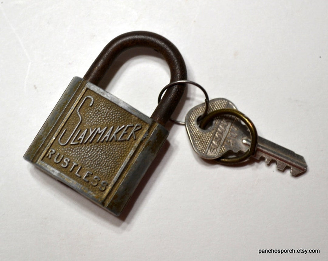 Vintage Slaymaker Padlock With Key Rustless Old Lock Working Padlock ...