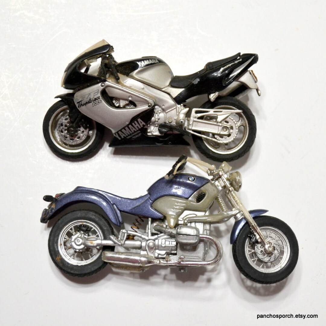 Vintage MATCHBOX Motorcycle Set of 2 Worn Used Diecast Bikes Yamaha BMW ...