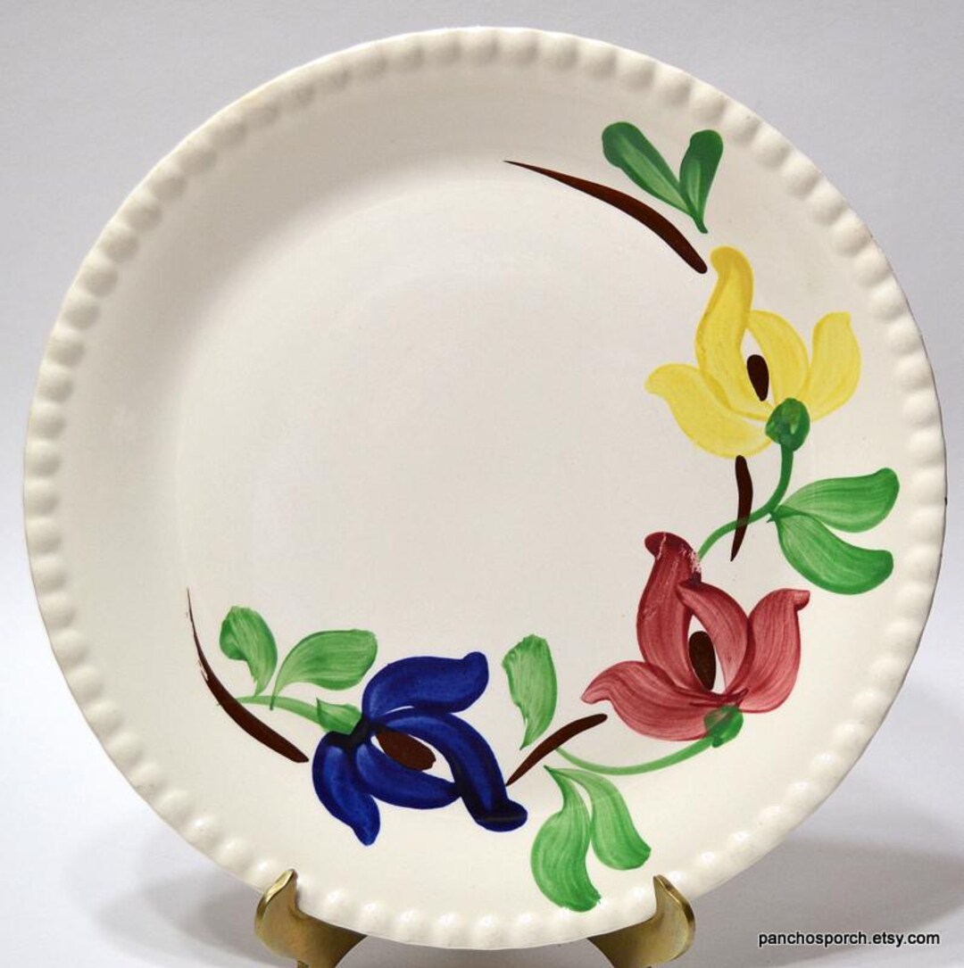 Vintage Blue Ridge Pottery Luncheon Plate, Carnival Floral Pattern - Etsy