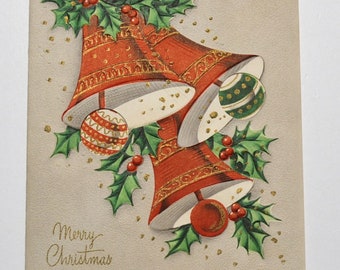 Vintage Christmas Card Candy Cane Tree Joyous Noel Greeting Card No ...