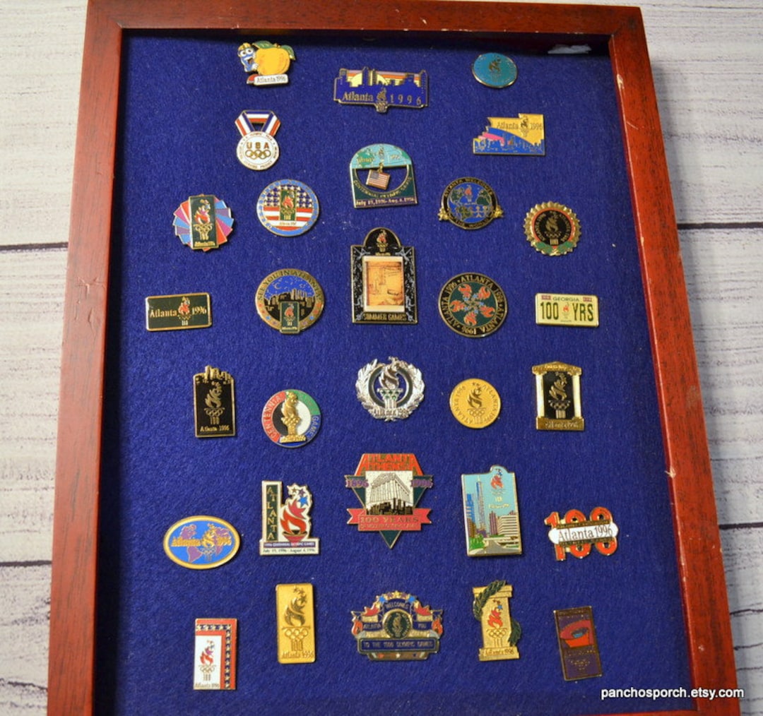 Vintage 1996 Olympics Pin Set Framed Atlanta Olympic Games ...