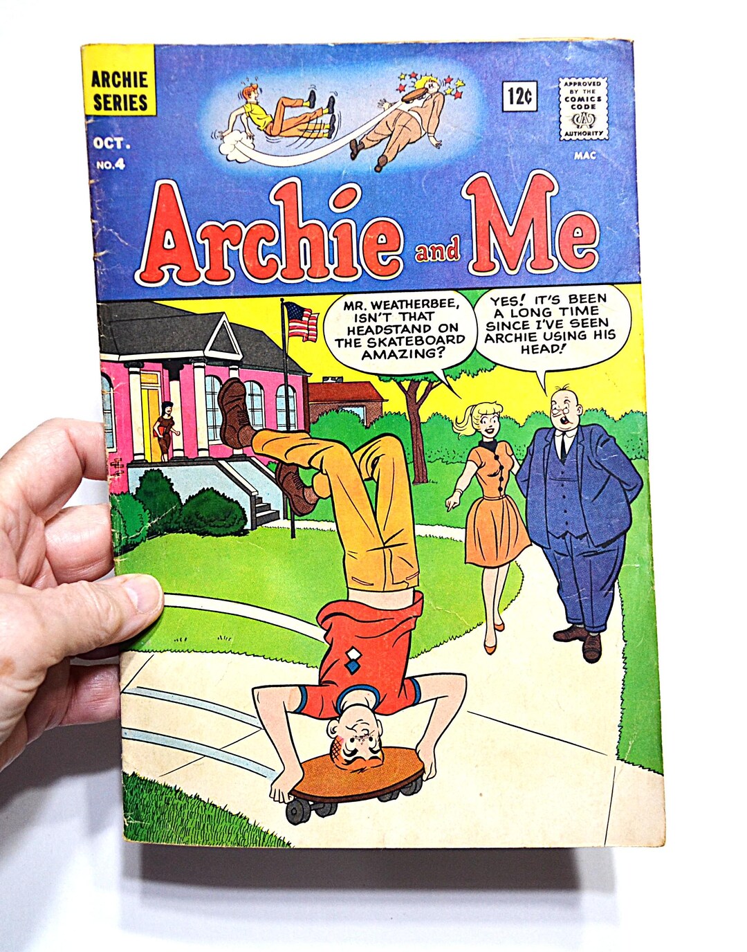 Vintage ARCHIE and Me Comic Book, 1965 Archie Comics No. 4 Skateboard ...