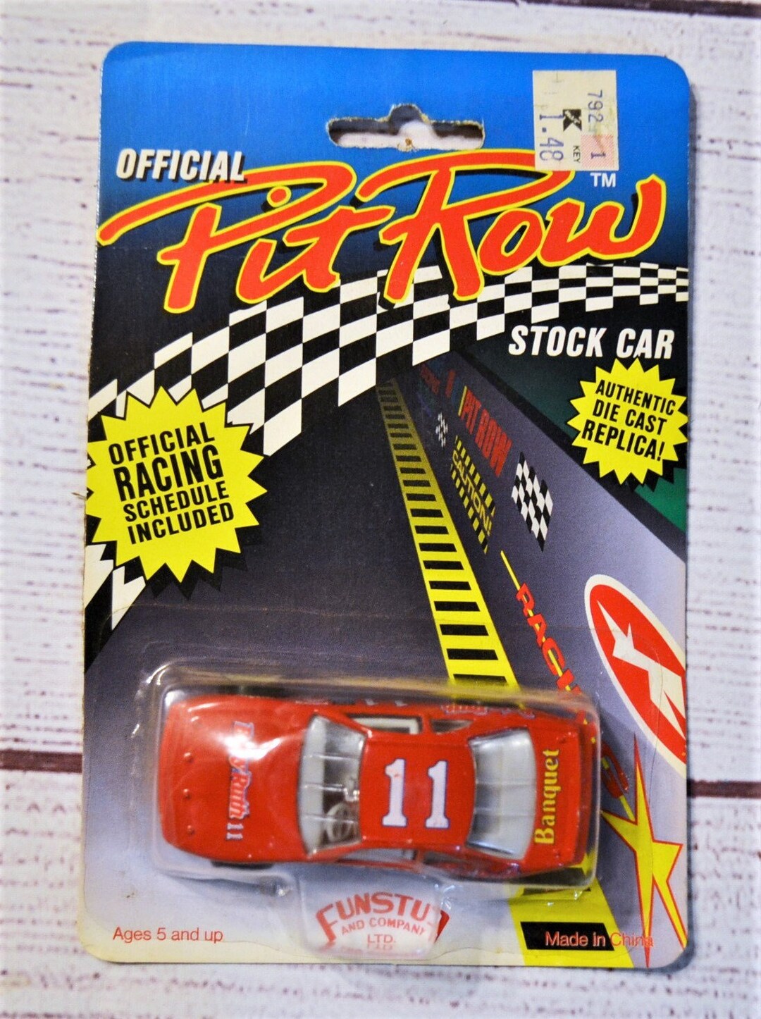 Vintage Pit Row #11 Diecast Stock Car: 1992 Funstuf NASCAR Memorabilia ...