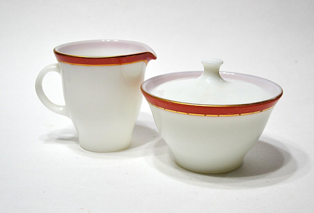 Vintage Pyrex Flamingo Sugar Bowl and Creamer Set, 1950s Dinnerware - Etsy