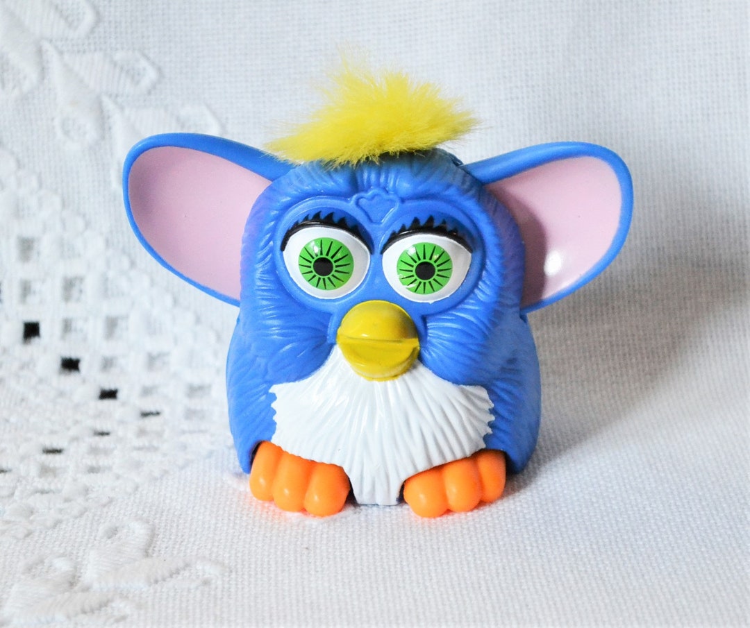 Vintage Furby Toy Mcdonalds Happy Meal Toy Blue Yellow Hair 1998 Kids ...