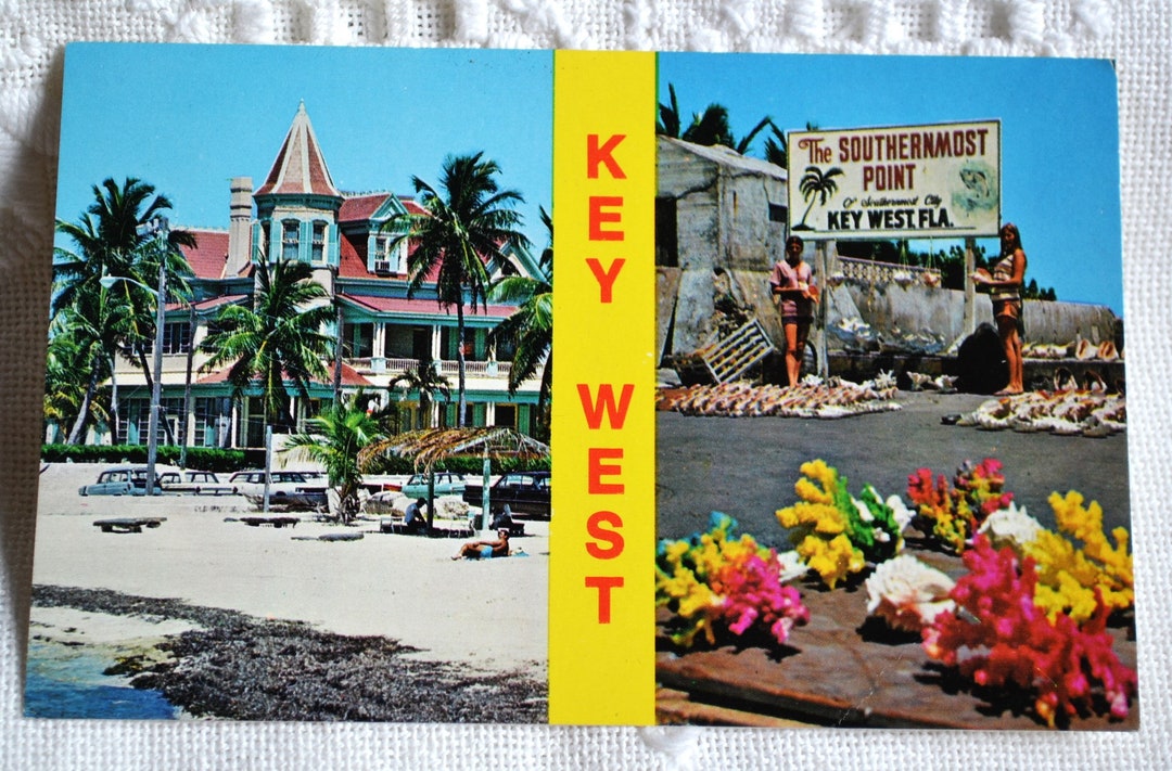 Vintage FLORIDA Postcard Key West Southermost City Unused Post Card ...