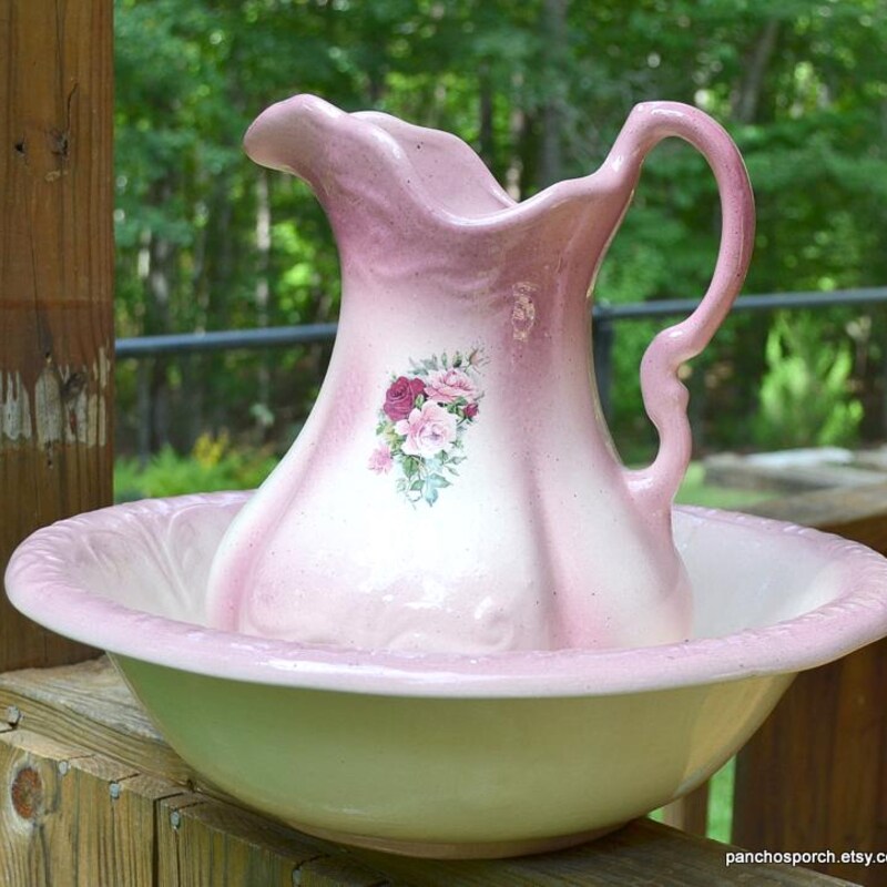 Pitcher and Bowl - Etsy