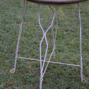 Vintage White Metal Ice Cream Parlor Table Formica Top Twisted - Etsy