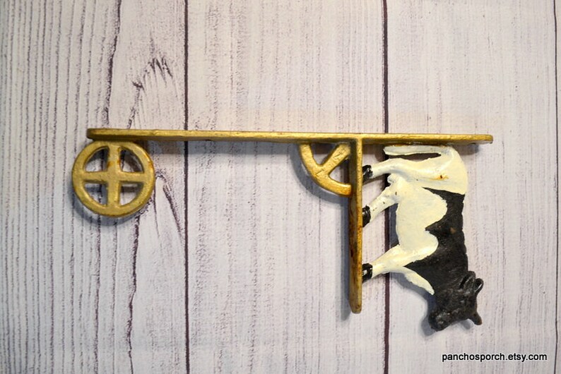 Vintage Cast Iron Cow Bracket Bell Hanger Holder Rustic - Etsy