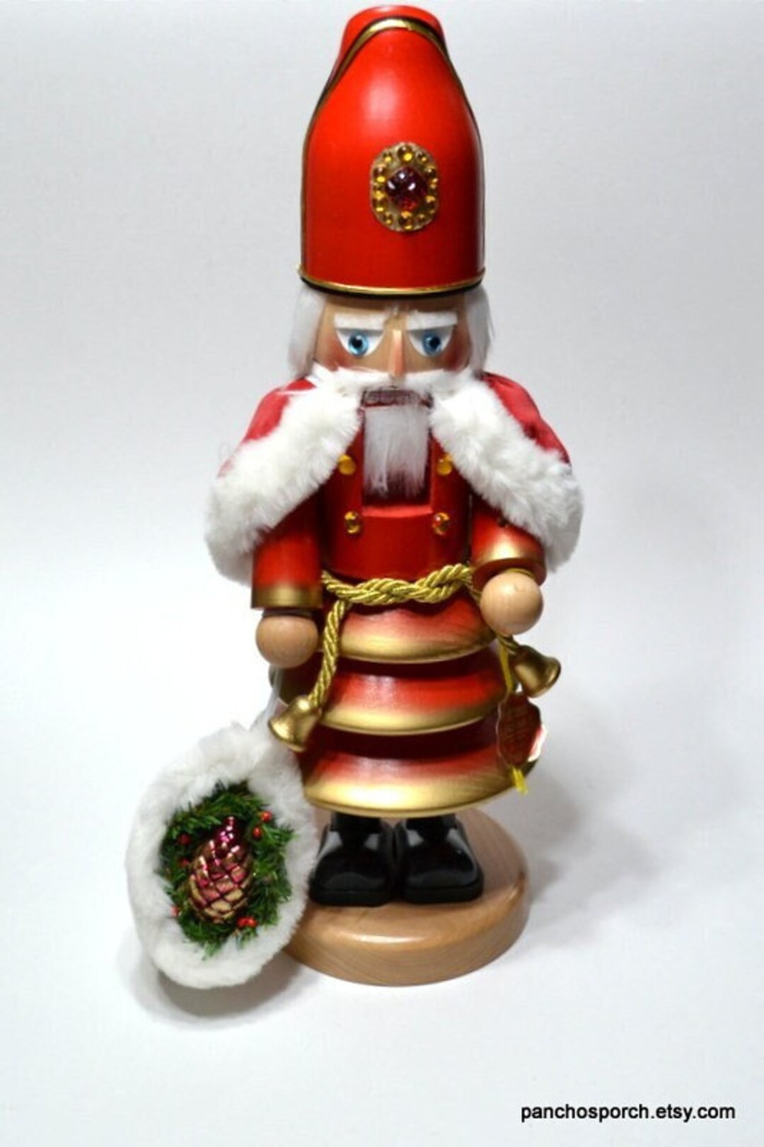 Vintage STEINBACH NUTCRACKER Tall Hat Red Santa 18 Inch Cape Bag Gifts ...