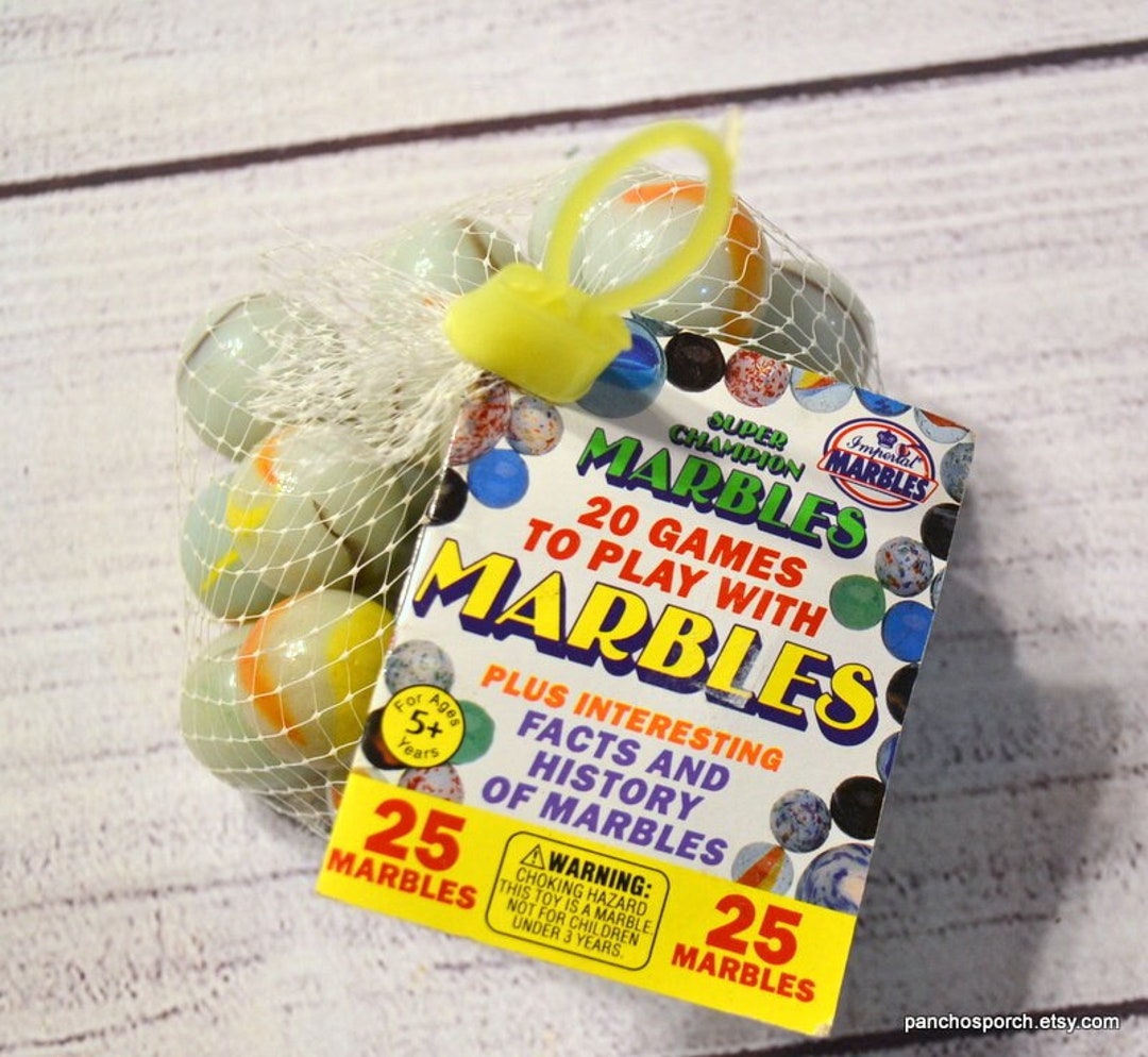 Vintage Super Champion Marble Bag of 25 Imperial Marbles Toy 1 Inch ...