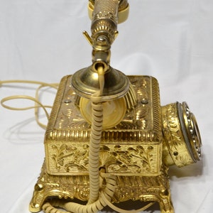 Vintage Vintage Ornate Rotary Telephone Gold Tone Hollywood Regency ...