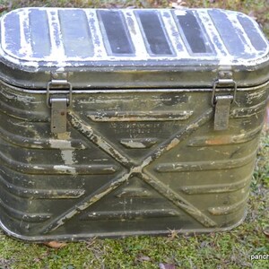 Vintage Military Cooler Wyott 1982 Heavy Duty Metal Ice Chest Drink ...