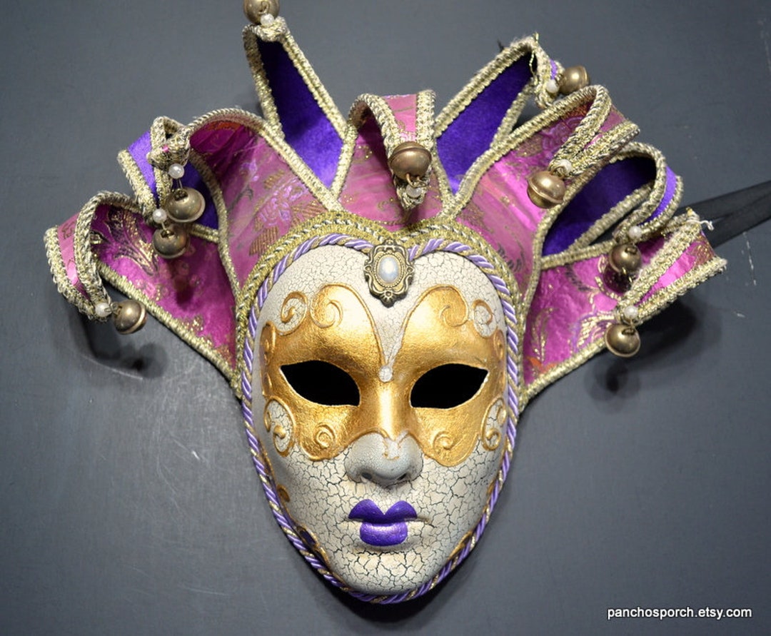 Vintage Venetian Mask Colorful Masquerade Mardis Gras Carnival Jester ...
