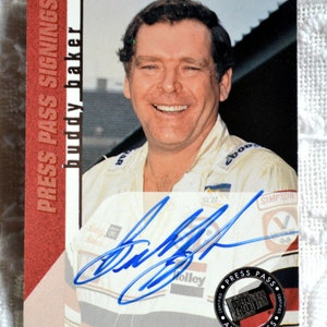 BUDDY BAKER Press Pass Signings Card 2000 Autographed Trading Card ...