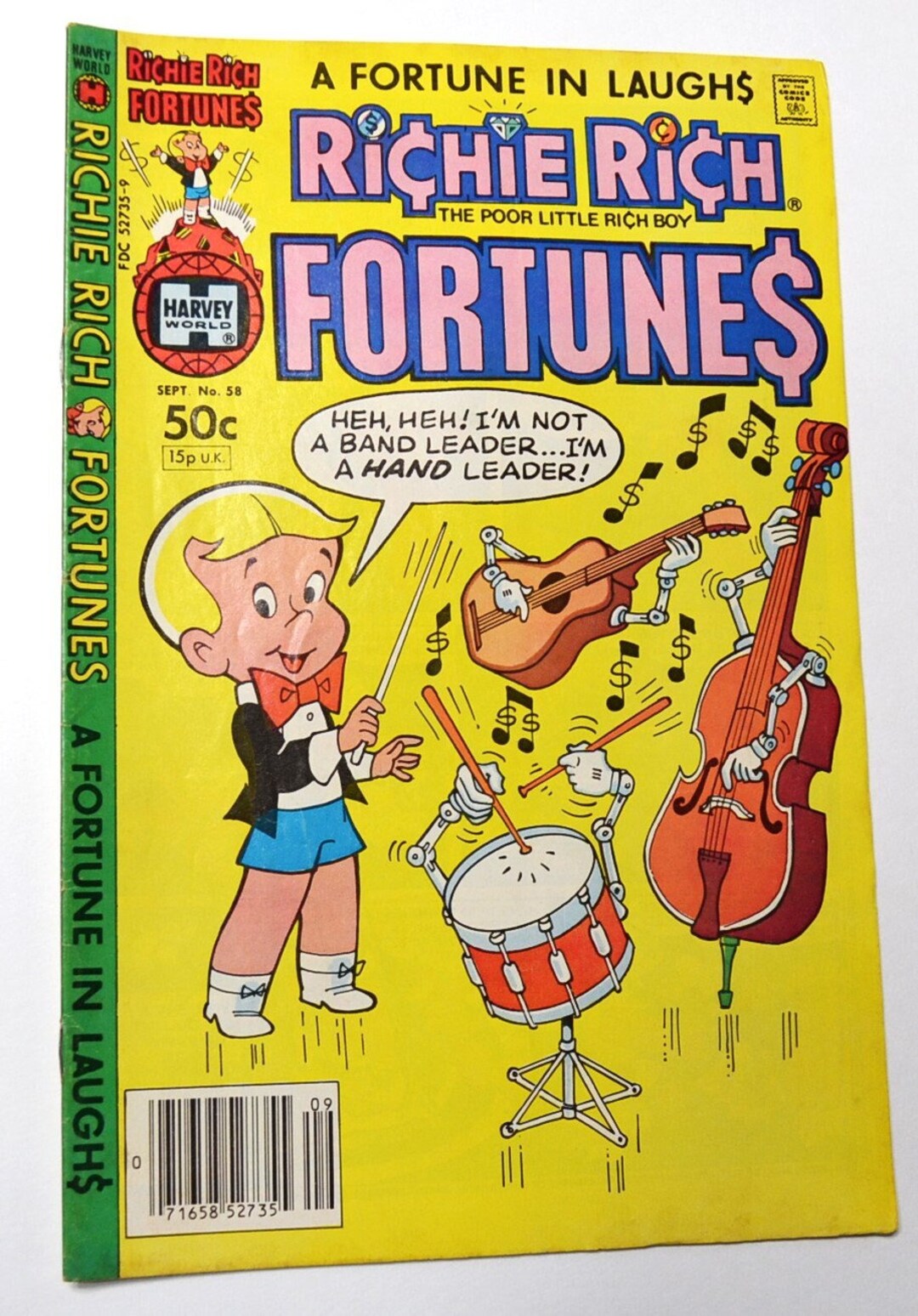 Vintage Richie Rich Fortunes Comic Book No 58 Harvey Comics September ...