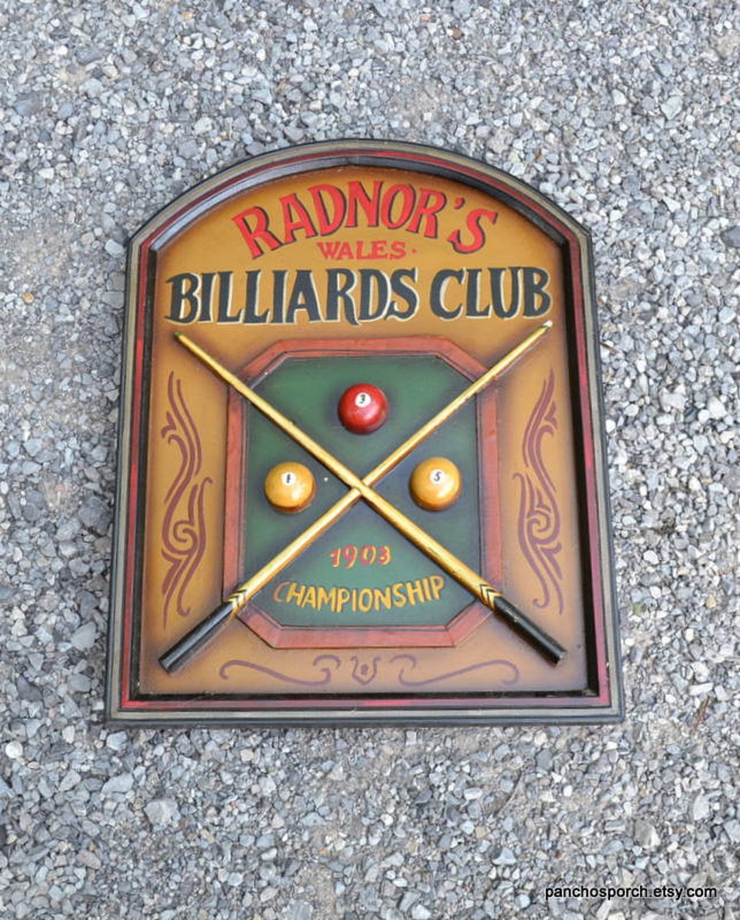 Vintage Radnors Wales Billiards Club Sign: 3D Wood Man Cave Decor - Etsy