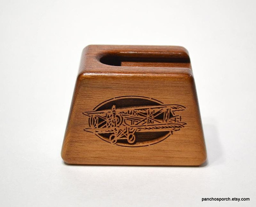 Vintage Wooden Postage Stamp Roll Dispenser Holder Airplane Biplane ...