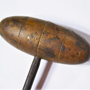 Vintage Wood and Metal Tool Bag Piercer Rice Buyers Piercing Tool ...