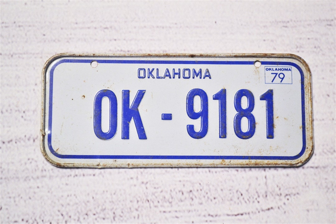 Vintage Mini License Plate Oklahoma 1979 Souvenir OK 9181 Collectible ...