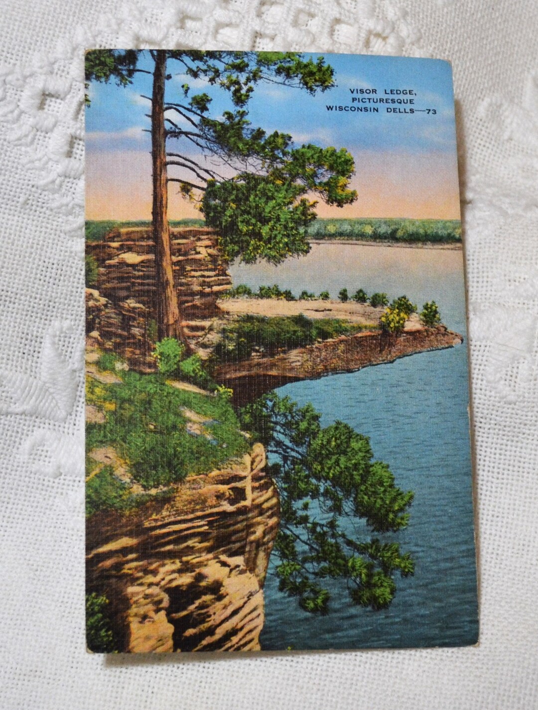 Vintage Wisconsin Dells Postcard: Visor Ledge Nature Scene - Etsy