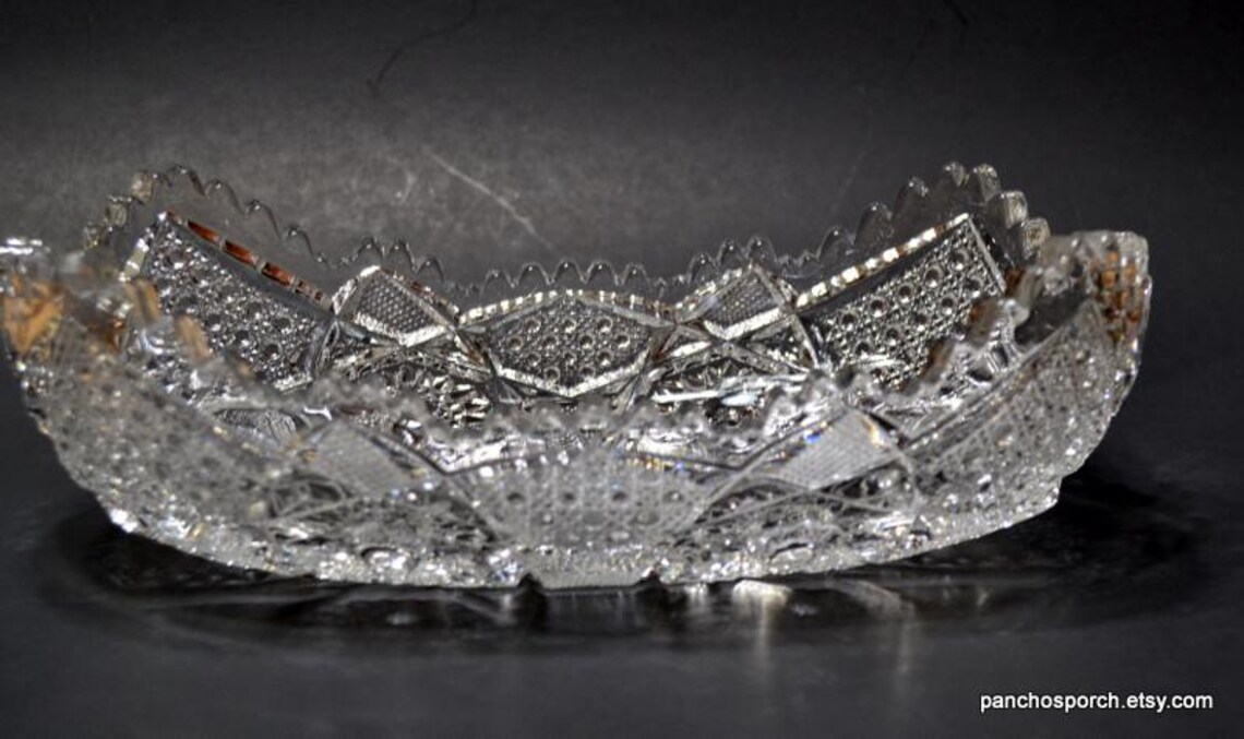Vintage EAPG Clear Glass Celery Tray: Stars & Diamonds Serving Dish - Etsy