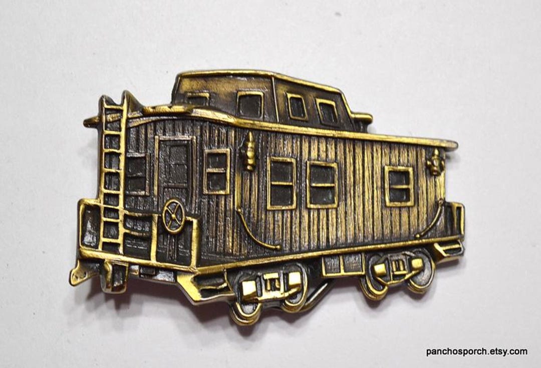 Vintage CABOOSE Belt Buckle Train Locomotive Railroadiana ...