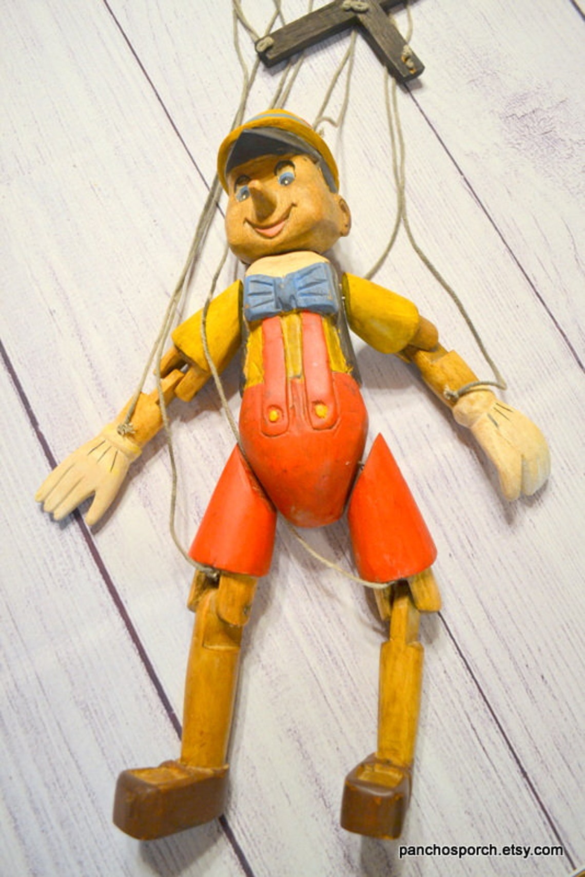 Vintage Pinocchio Puppet Marionette 1950s Hand Carved Jointed - Etsy