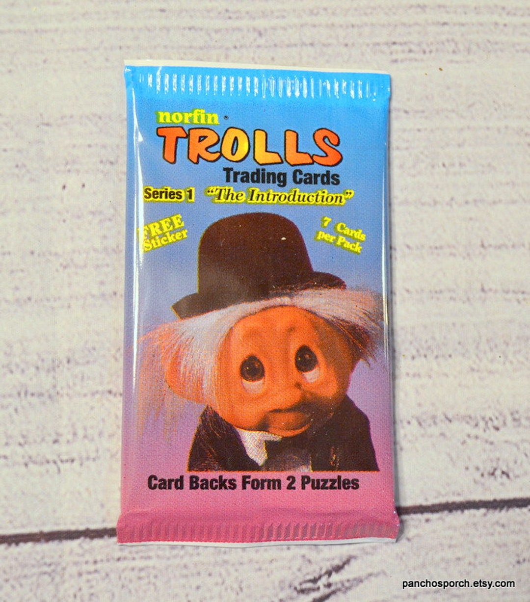 Buy Vintage Trolls Trading Card Unopened Package 1992 Norfin Trolls ...