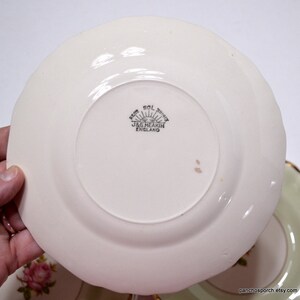 Vintage J&G Meakin Sol Dessert Plate Set of 5 Pink Rose Center Mint ...