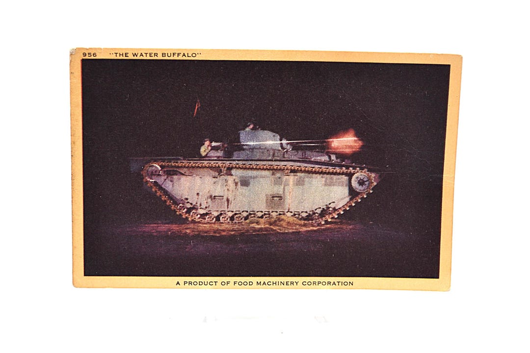 Vintage Military Tank Postcard: Water Buffalo Amphibious Vehicle - Etsy